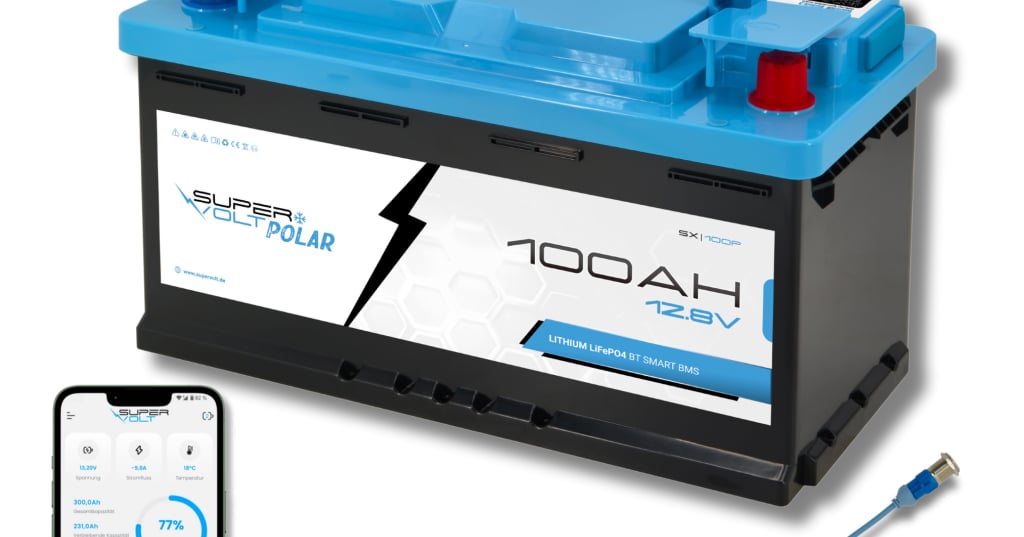 Supervolt Polar LiFePO₄ 12,8V 100Ah Lithium Batterie – Smart BMS ...