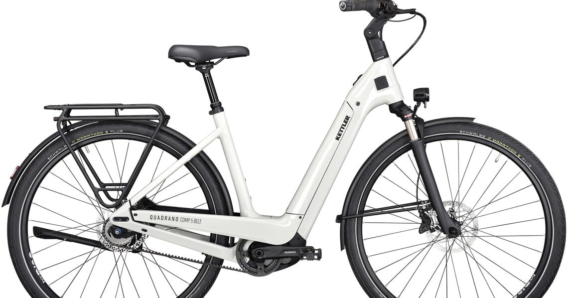 KETTLER Quadrano Comp Belt 5 FL, Wave (Carbon), 630Wh, modern grey shiny - E-Bike CITY - Shop ...