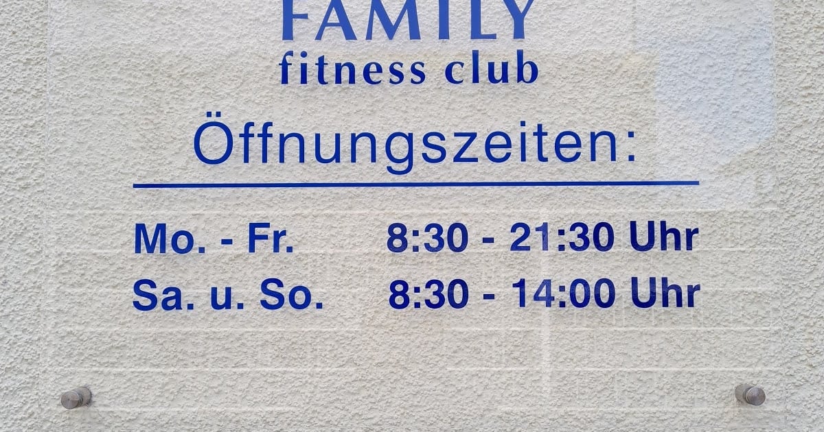 Öffnungszeiten | FAMILY fitness club Burscheid