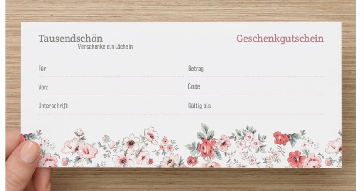Gutscheine - Gutscheine - Shop | Tausendschön Store