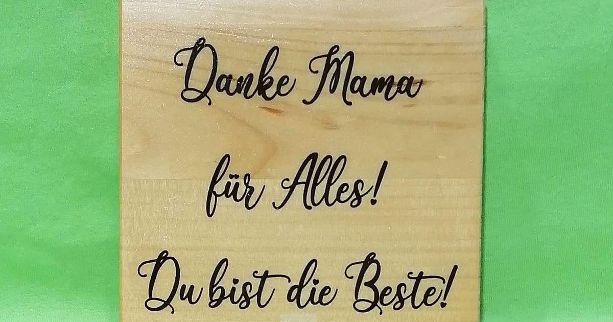 Spruchschild 12x12 Danke Mama - Spruchschild 12x12 - Shop | RA´s stardesign