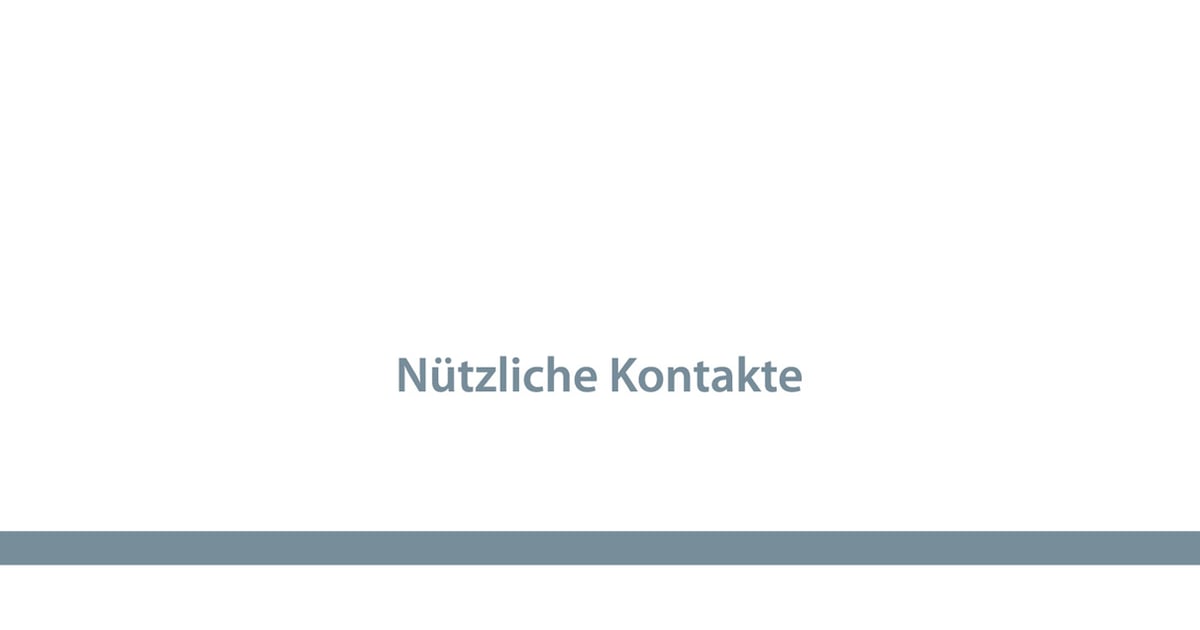 Nützliche Kontakte - Wichtige Hinweise & Nützliche Kontakte - Home ...