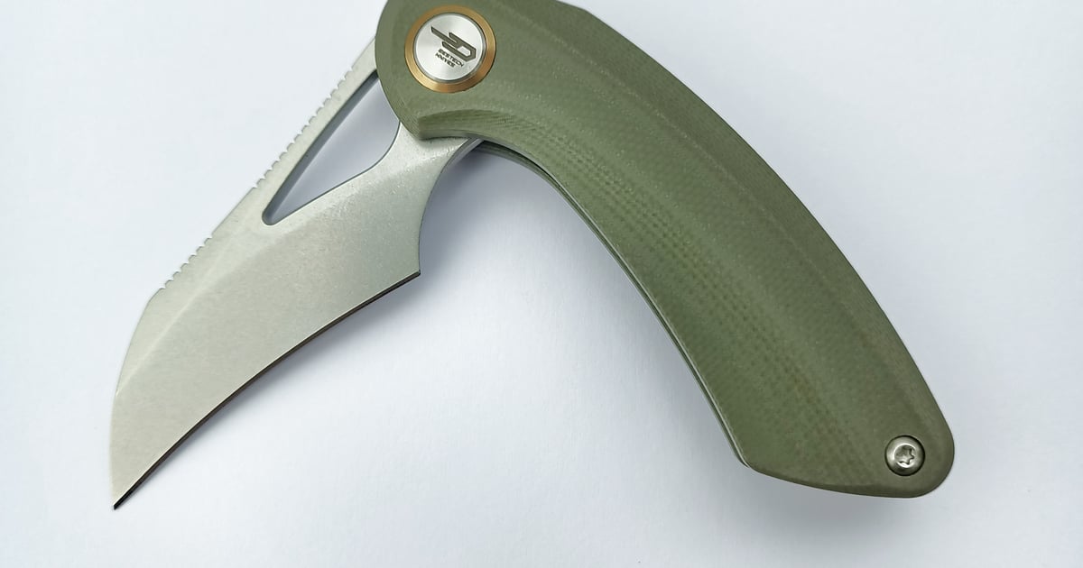 Custom Shop Bestech BIHAI OD Green G10 Scales, Stonewashed Blade, Ti ...