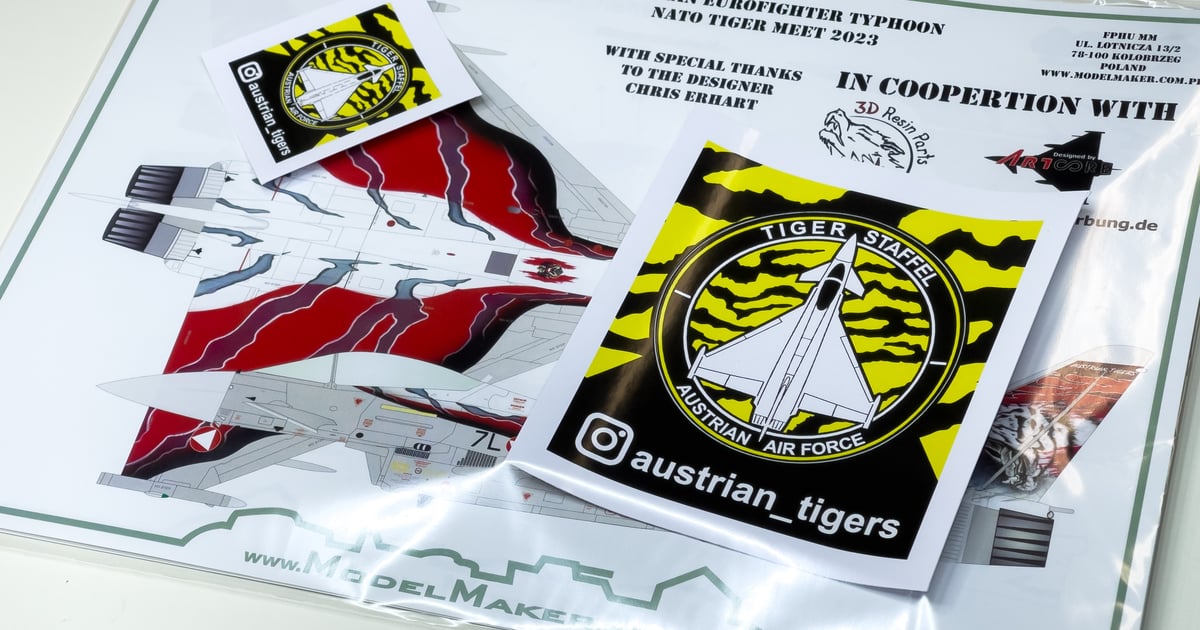 Austrian Tigers Eurofighter decals - Decals - Shop | Wolf 3D Resin Parts