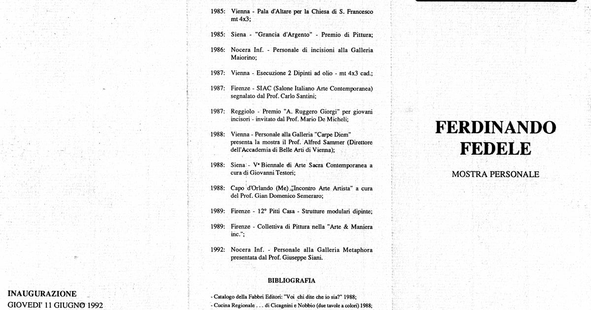 Mostre | Ferdinando Fedele Visual Artist