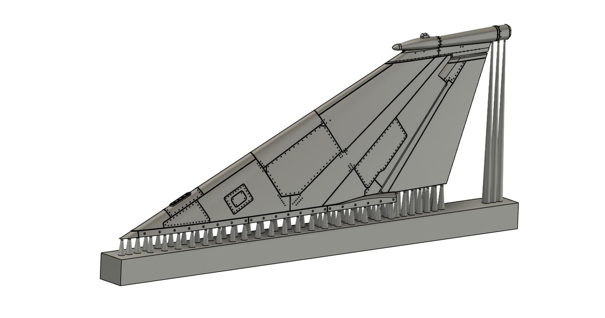 Tail for DNK Typ 2 with RWR - Saab 35 Draken - Shop | Wolf 3D Resin Parts