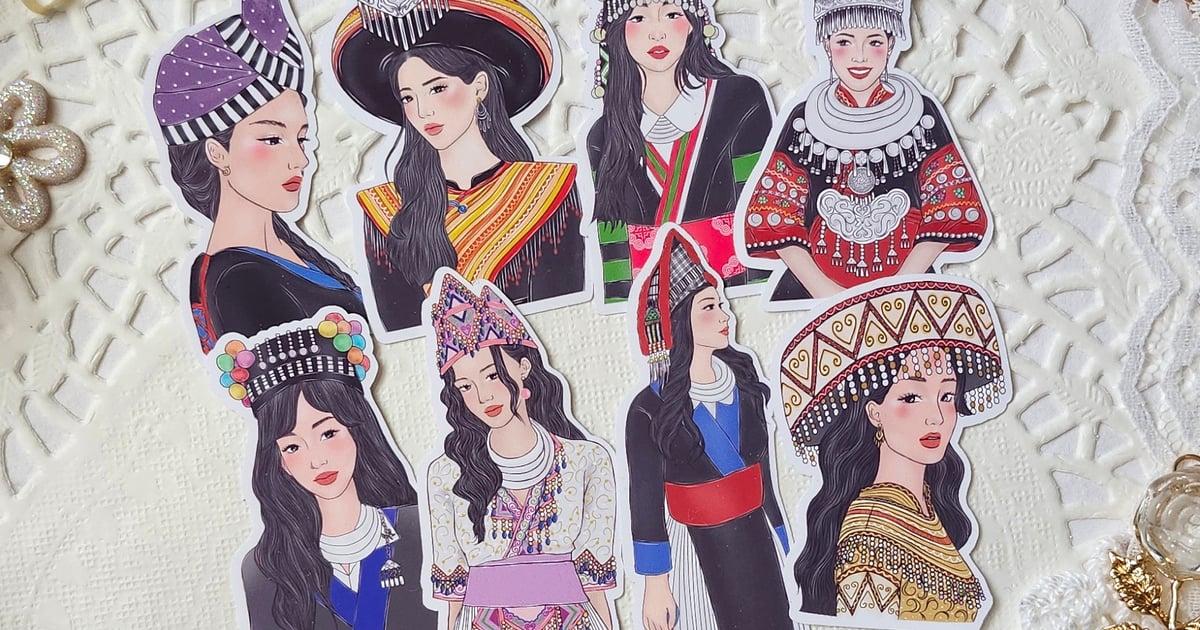 Hmong Girls Sticker Set - Sticker Sets - Store | Jade Crescent Creations