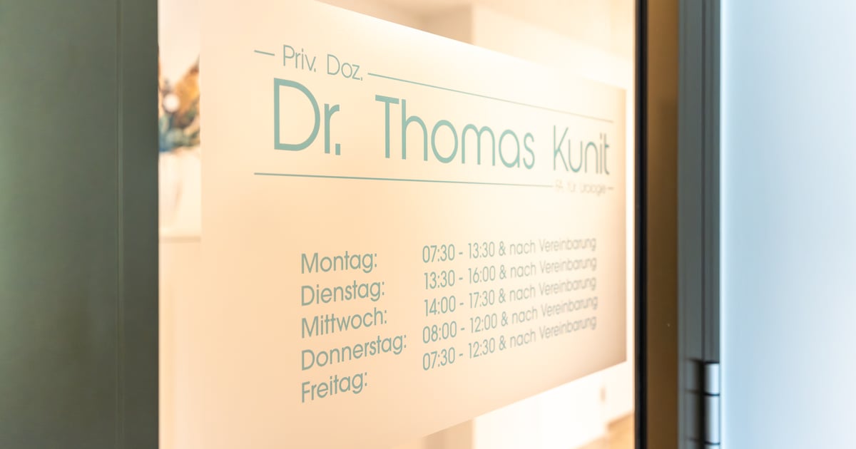 Ordinationszeiten | PD Dr Thomas Kunit