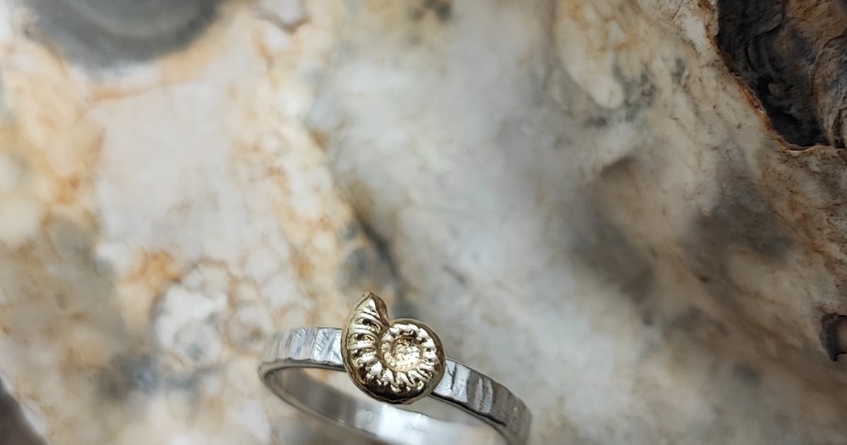 Ring mit Guss "Goldammonit" - Ringe - Shop | Atelier Mondstein Spiekeroog