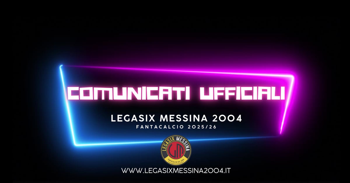 Comunicati Ufficiali | Legasix Messina 2004