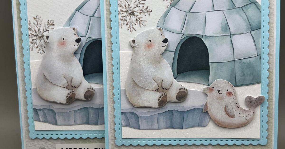 Weihnachtskarten "Merry Christmas/ -& bright" Eisbär - Weihnachts ...