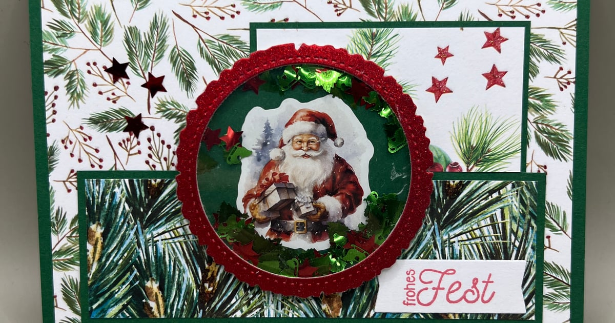 Weihnachts-Schüttelkarte "frohes Fest" Santa - Weihnachts ...