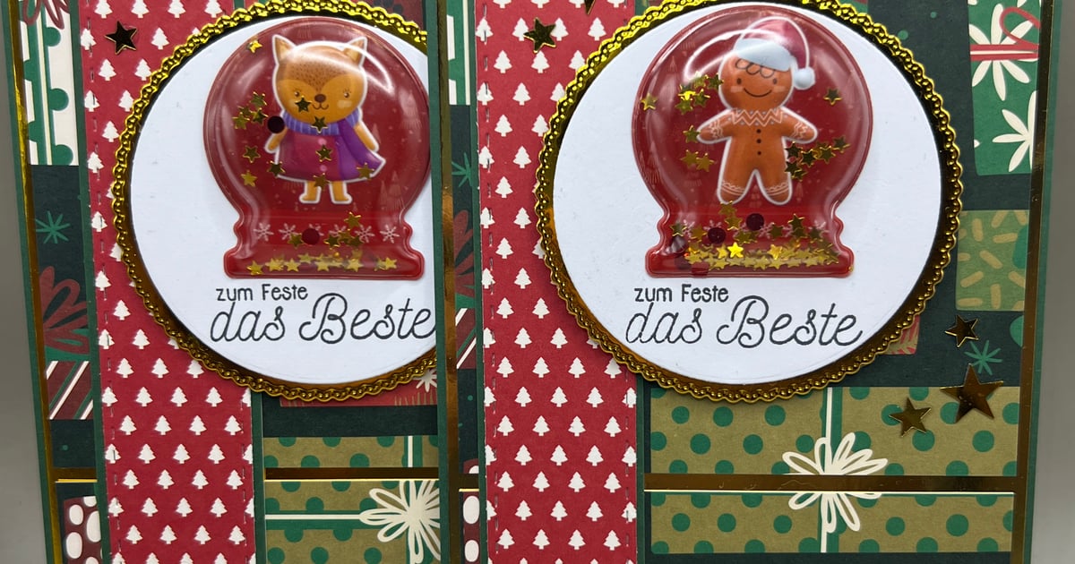 Weihnachtskarten "zum Feste das Beste" Schüttelkugeln - Weihnachts ...