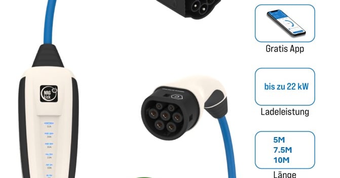 NRGkick 32A Pure32A/22kW, Typ 2, WLAN + Bluetooth - EV-Shop | EV4you.ch