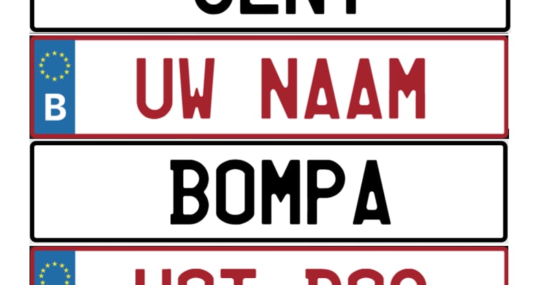 Fun plaat eigen naam - Shop | Nummerplaat bijmaken