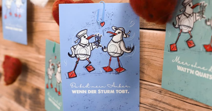 Postkarte "Olaf ist verliebt" 1 - Postkarten - Shop | Hahn über Bord