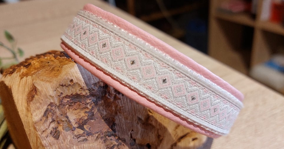 Hundehalsband rose-weiß #1 - Halsbänder 2,5 - 3,5 cm Breite - Shop ...