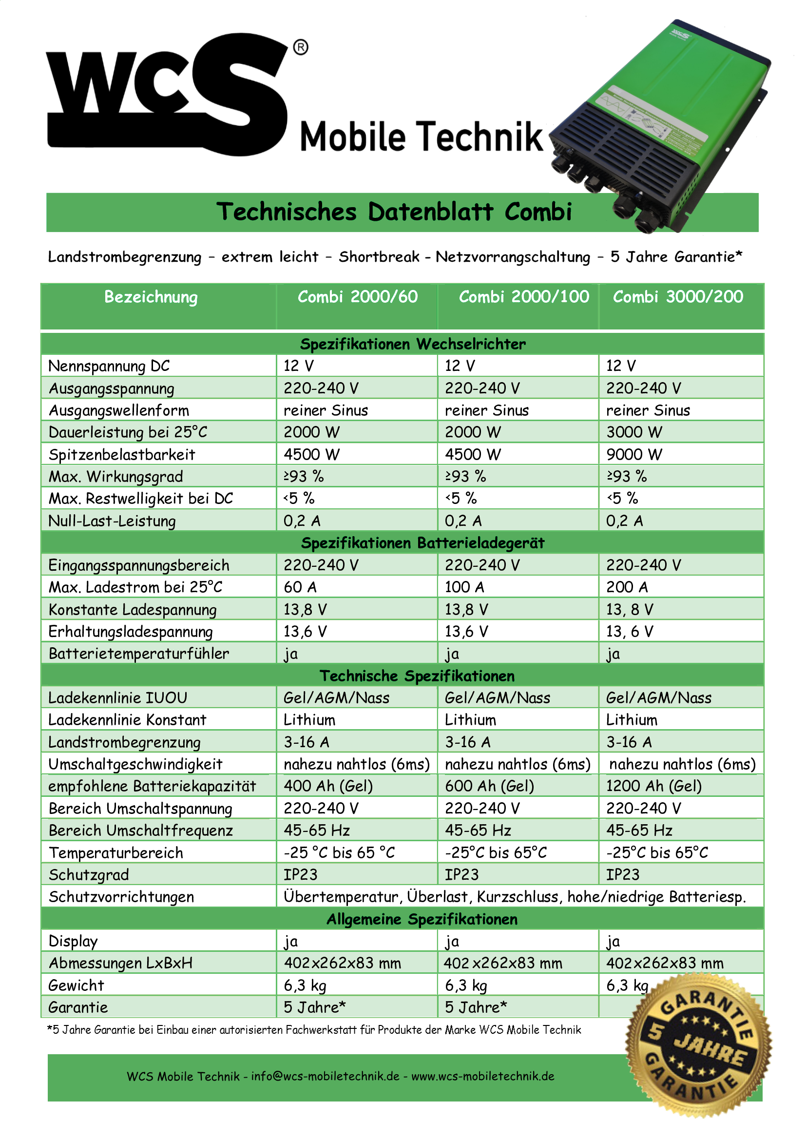 Datenblätter - Downloads | wcs-mobiletechnik
